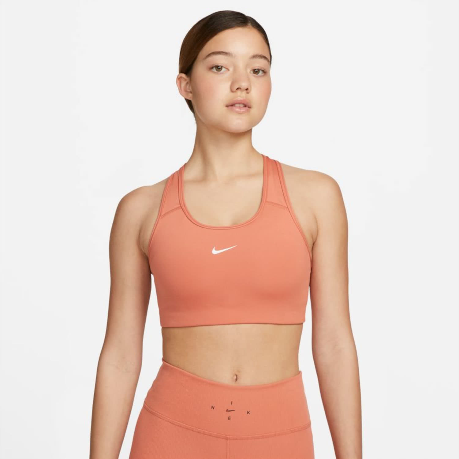 Nike Damen Sport BH Swoosh Bra Pad BV3636-827 XL Madder Root/White | XL ...
