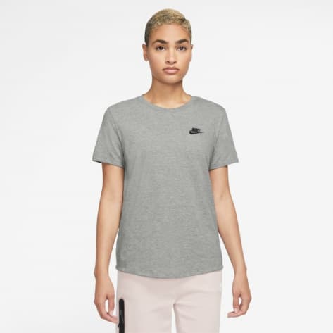 Nike Damen T-Shirt Sportswear Club Essentials DX7902-063 M DK Grey ...